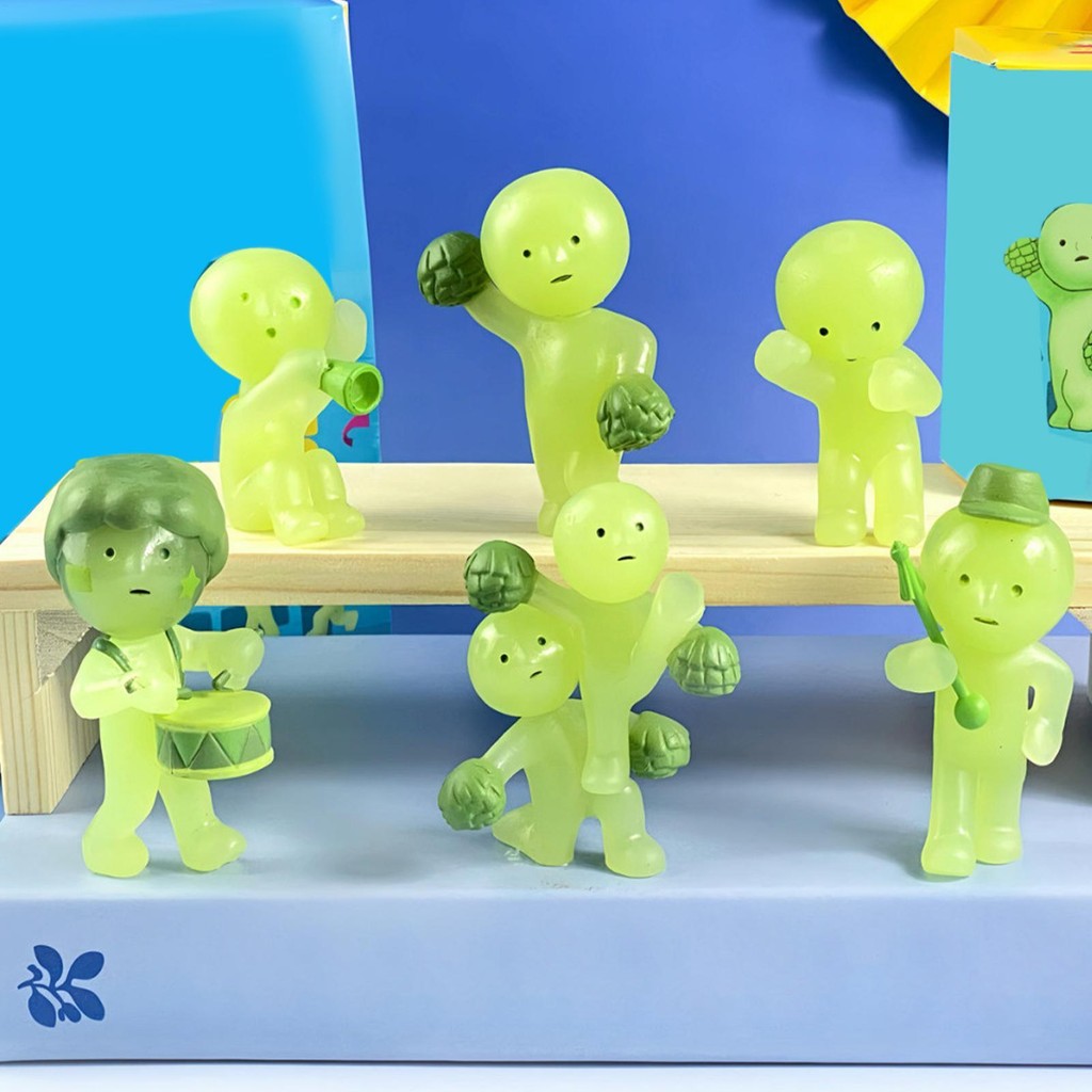 Smiski Luminous Figurines Toys Dashboard Ornament Cute Figurines ...