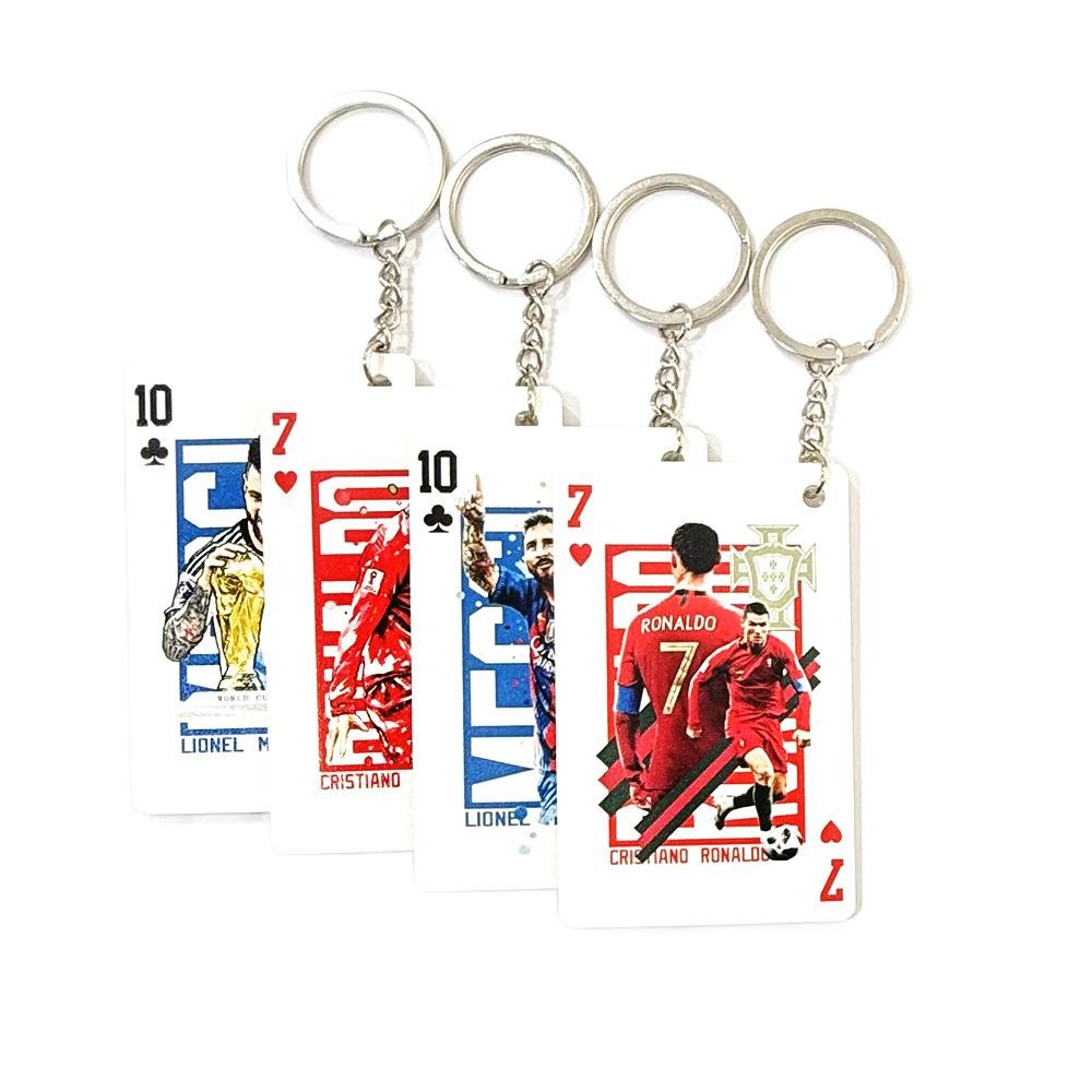 Keychain Acrylic Football Star Playing Card Ronaldo Portugal Kaka ...