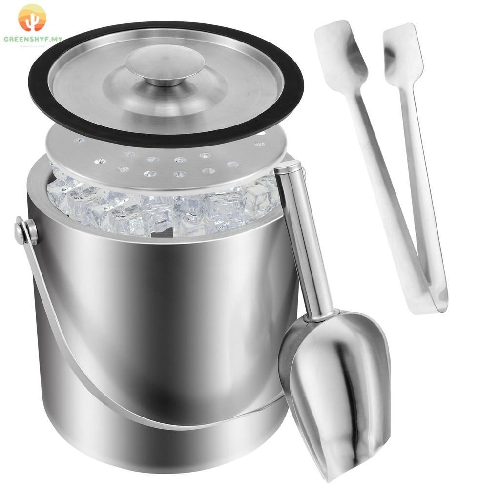 Ice Bucket with Handle Double Wall Insulated Ice Bucket 2L Ice Bucket ...