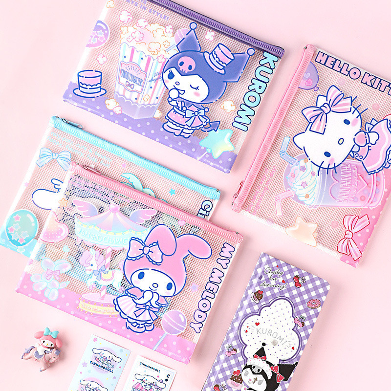 4Pcs/Pack Sanrio A4 Size Document Folder File Zipper Bags A5 Size ...
