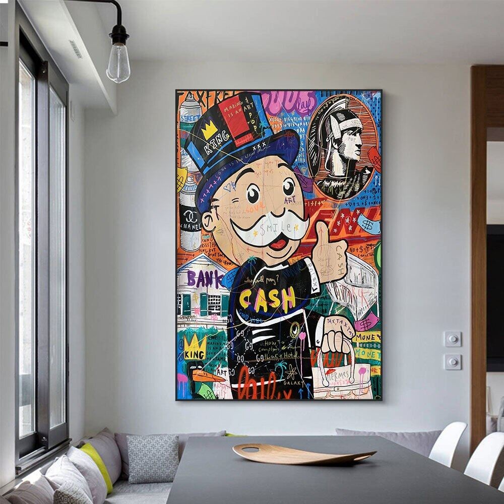 Famous Poster Home Decor Canvas Alec Monopoly Print Graffiti Poster ...