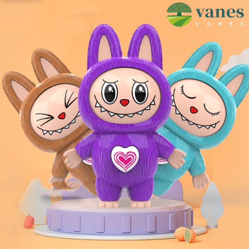 VANES Labubu Face Changing Doll, DIY Crafts Bell Keychain Labubu Face ...