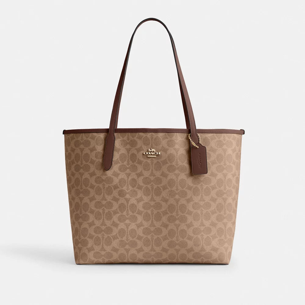 [INCOMING ETA 30 DAYS] City Tote Bag In Signature Canvas In Tan/Brown ...