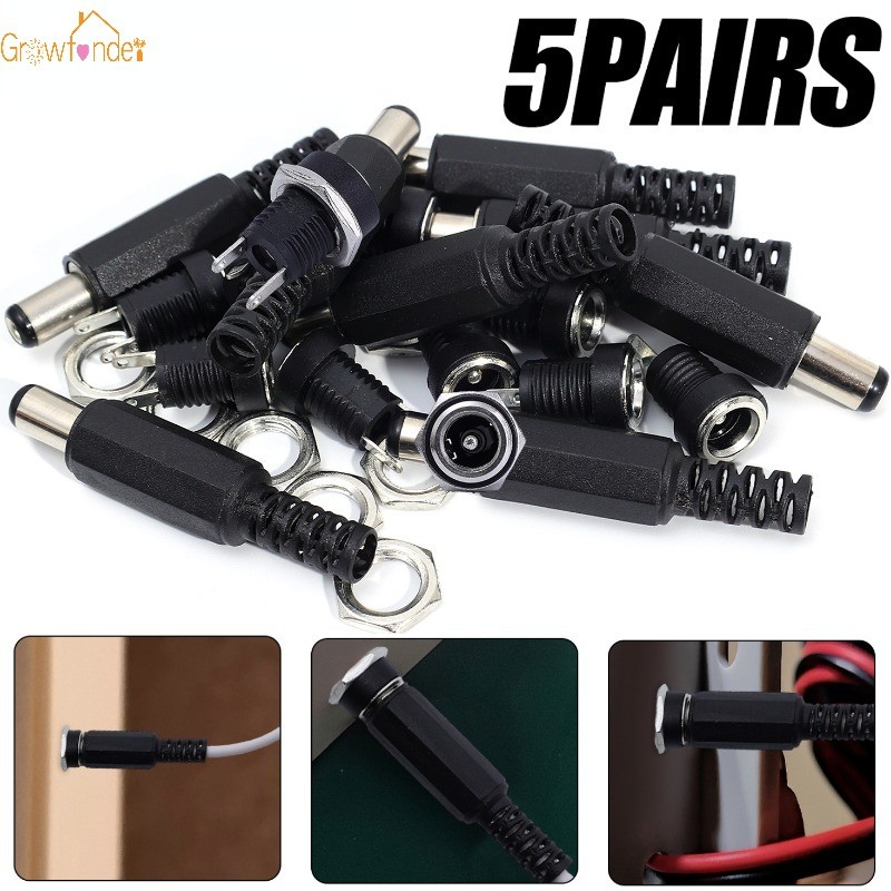 5Pairs DC Bus Power Plugs 12V Electrical Terminal Connector Male Female ...