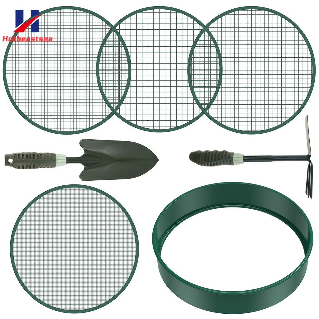 Gardening Sifter Set Metal Soil Sieve Set Detachable Riddle Sieve Set ...