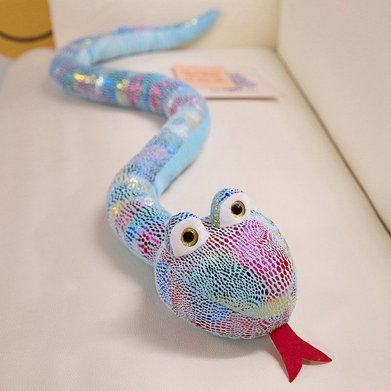 Sequined Big Eyes Snake Doll Zodiac Plush Toy Cartoon Snake Ragdoll ...