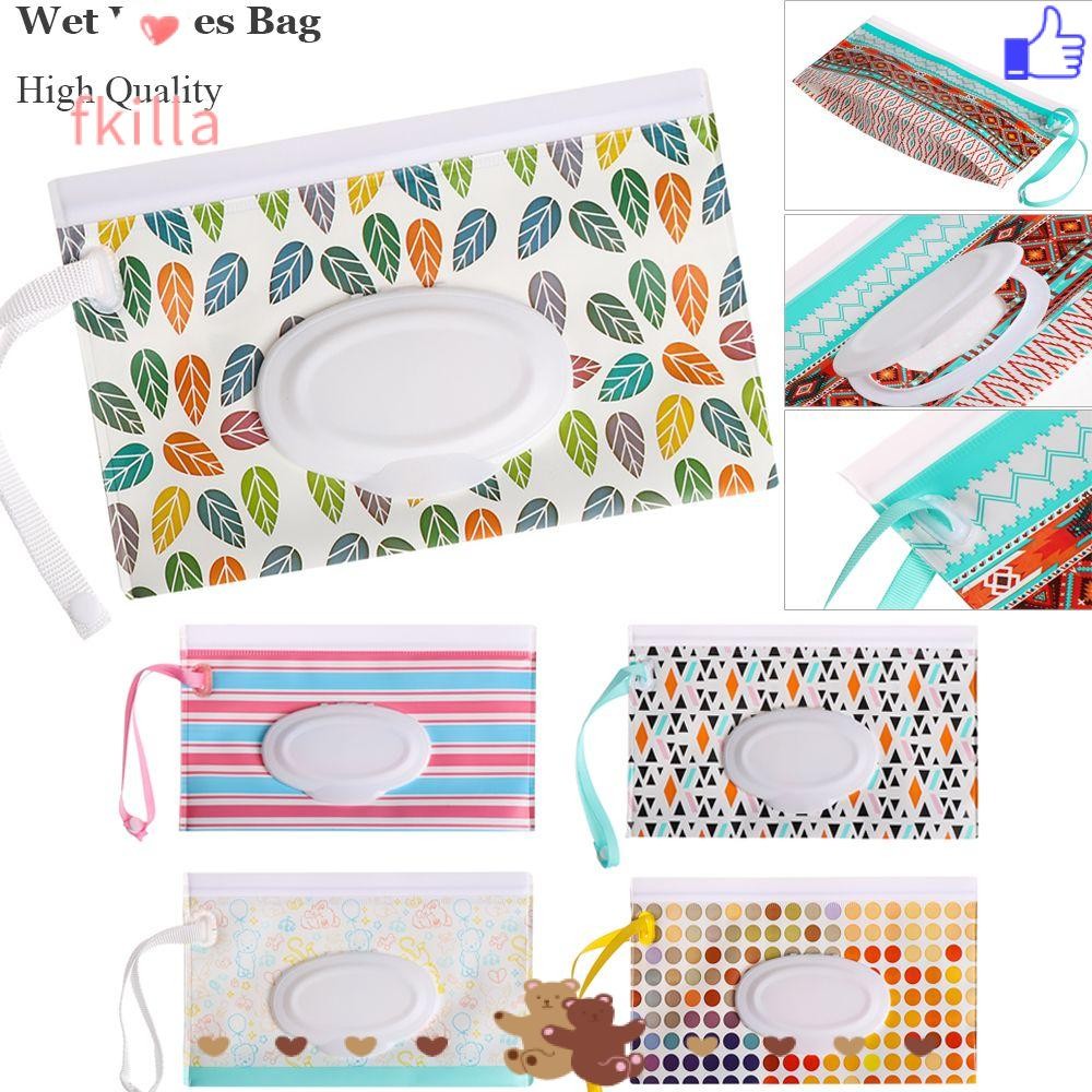 FKILLA1 1pc Wet Wipes Bag Portable Outdoor Cute Snap-Strap Baby Product Useful Tissue Box ...