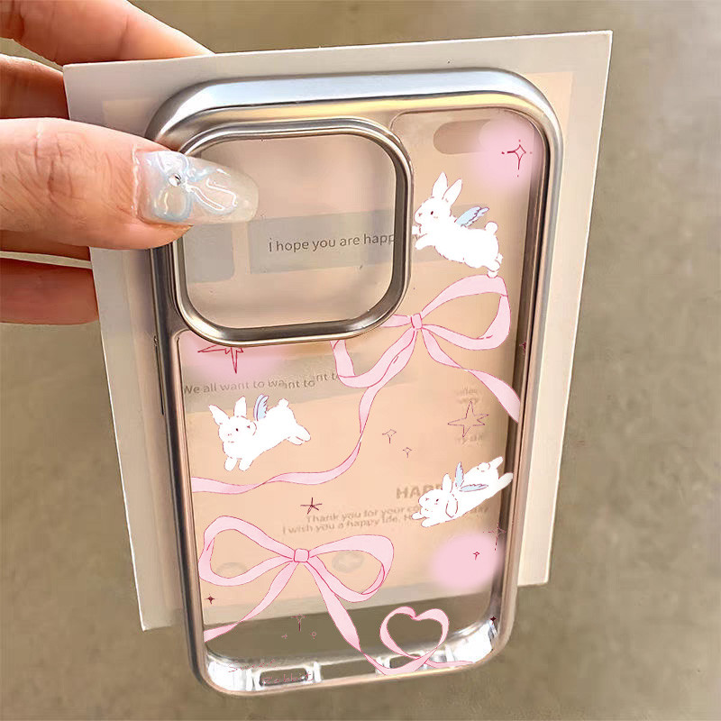 Bowtie Bunny Case for iPhone 16 Pro Max 15 14 XR 13 12 11 Pro Max 8 7 ...
