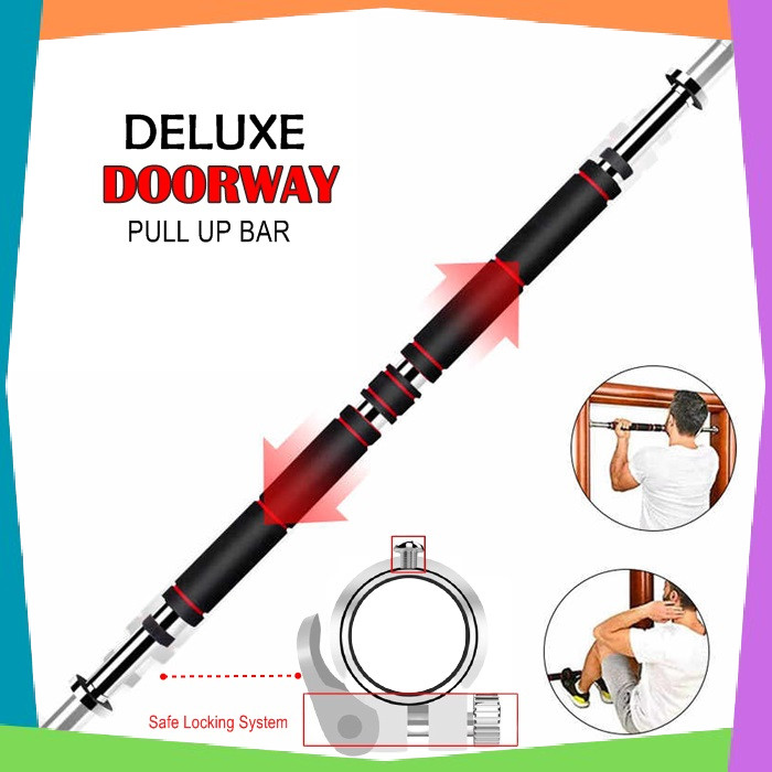 Doorway Pull Up Bar Chin Up Fitness Bar No Screw Safety Locker High Strength Hadfield Steel ...