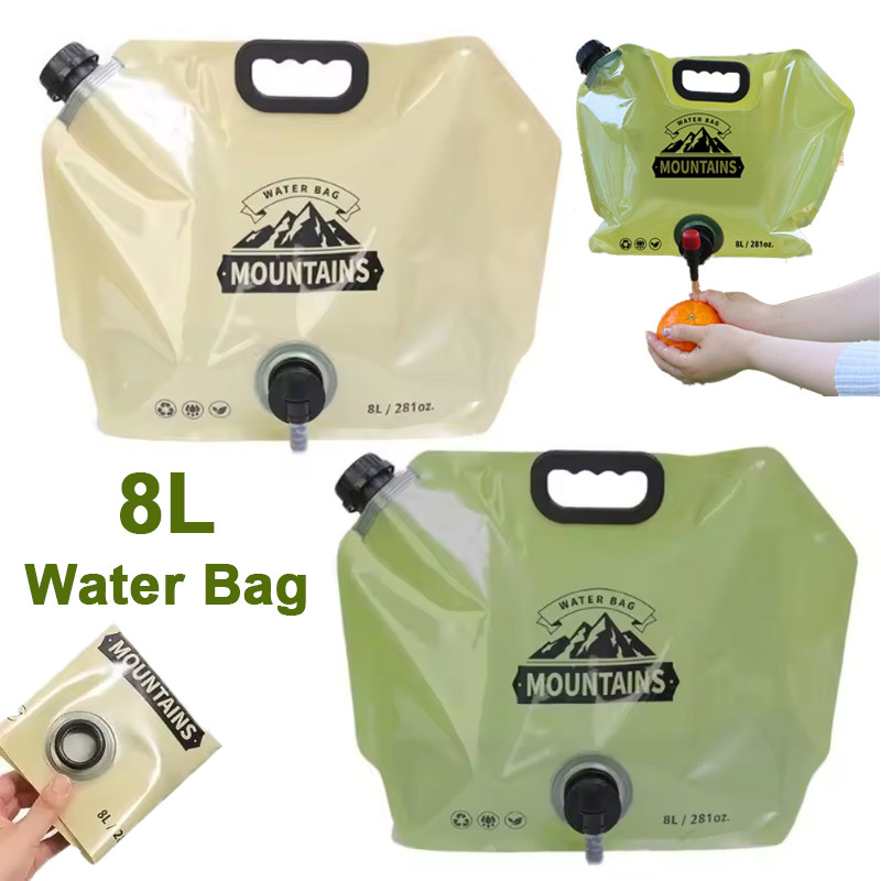 8L Outdoor Portable Water Storage Bag Folding Large Capacity Water Bag ...