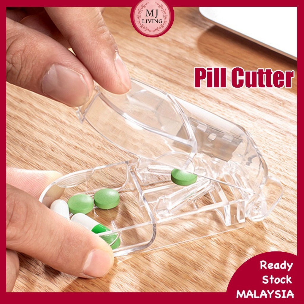 Pill Cutter Medicine Splitter Case Supplement Separator Pemotong Kes ...
