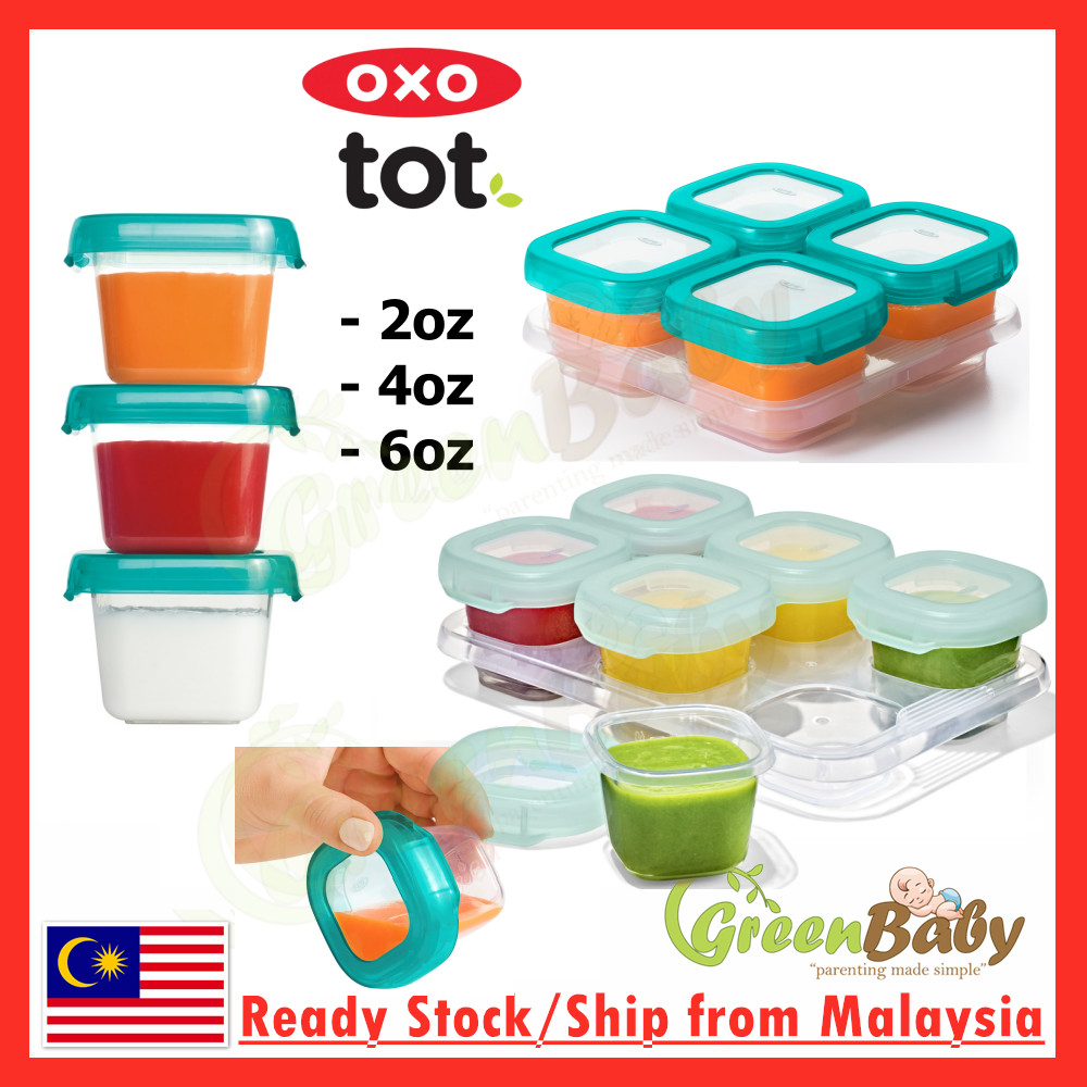 OXO Tot Freezer Storage Containers 2oz / 4oz / 6oz | Baby Blocks Keeping Food Puree | Shopee ...