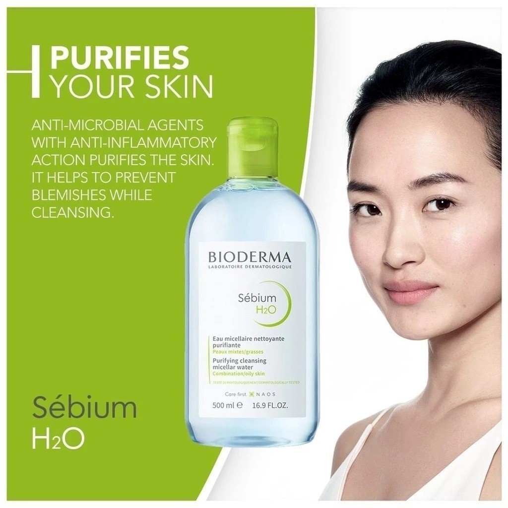 Bioderma Sebium H2O Purifying Micellar Water (100ml/250ml/500ml ...