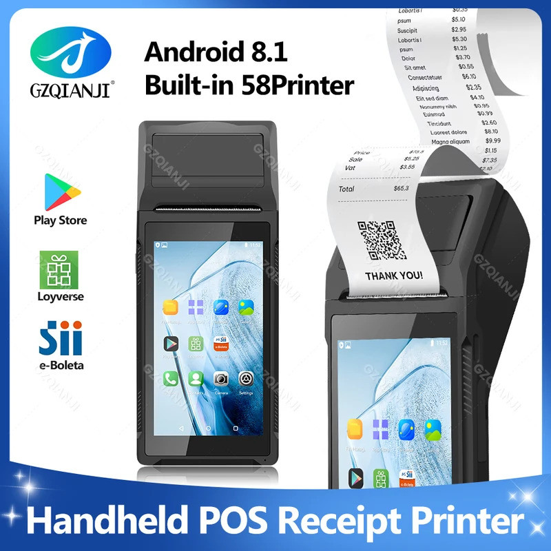 Black 5.45" Touch Screen PDA Device Supports 3G WiFi BT4.0 USB Bluetooth Handheld Loyverse POS ...