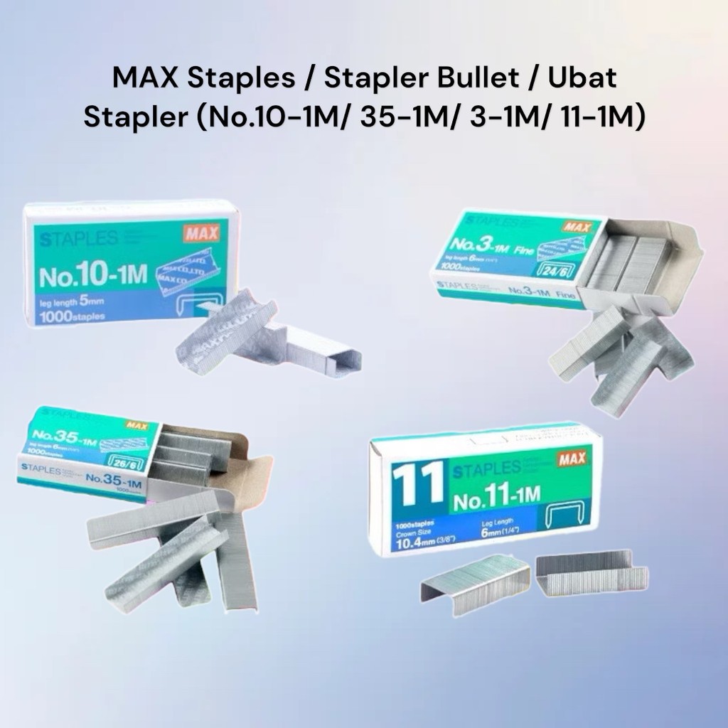 【READY STOCK】MAX Staples / Stapler Bullet / Ubat Stapler (No.10-1M/ 35 ...