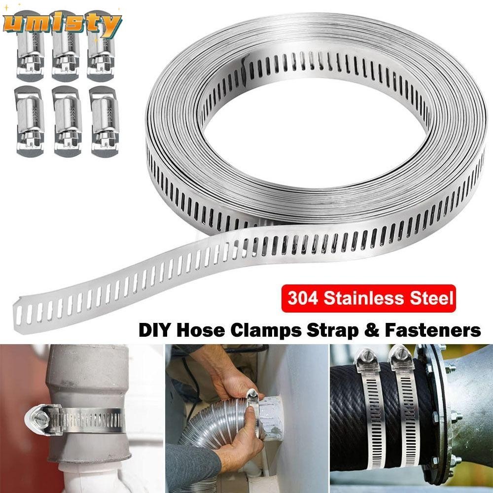 UMISTY Hose Clamps, Large 304 Stainless Steel Hose Clamp Strap ...
