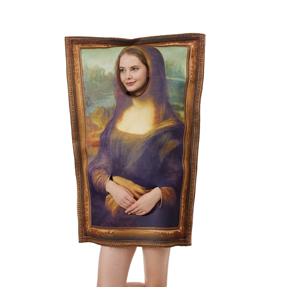 Women Mona Lisa Halloween Costume Adult Funny Famous Frame Painting ...
