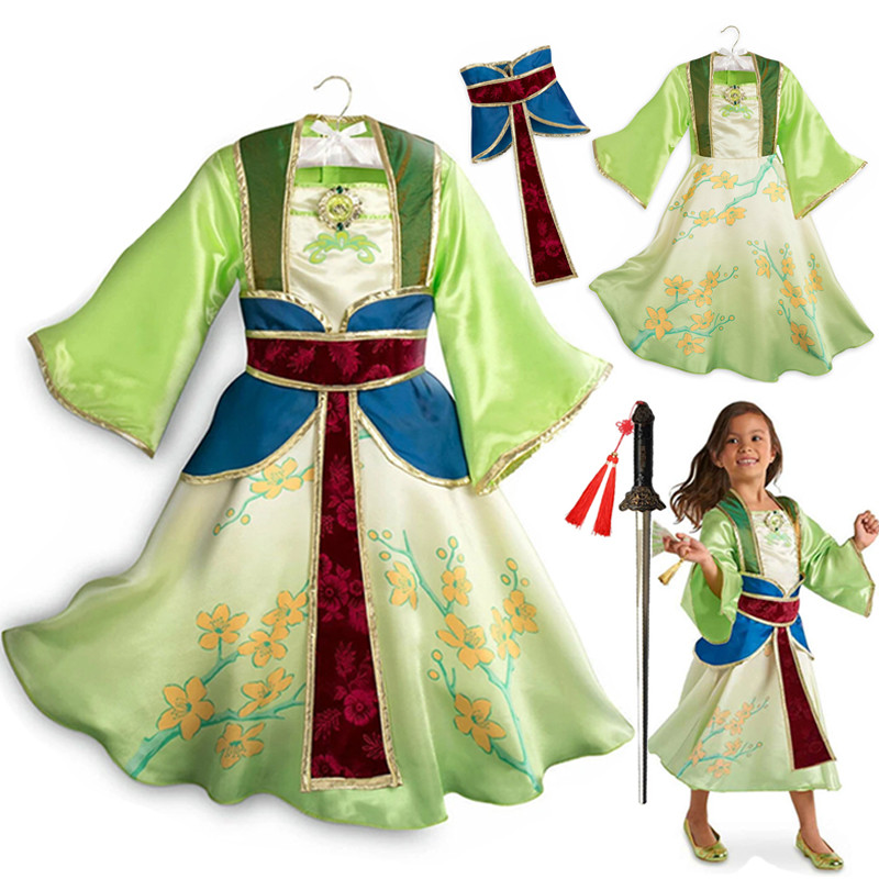 Ins Girls Mulan Dress Halloween Carnival Mulan Cosplay Costume Mulan ...