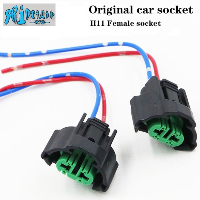 2pcs H11 Original Type Headlight Bulb Socket Female Adapter Wiring ...
