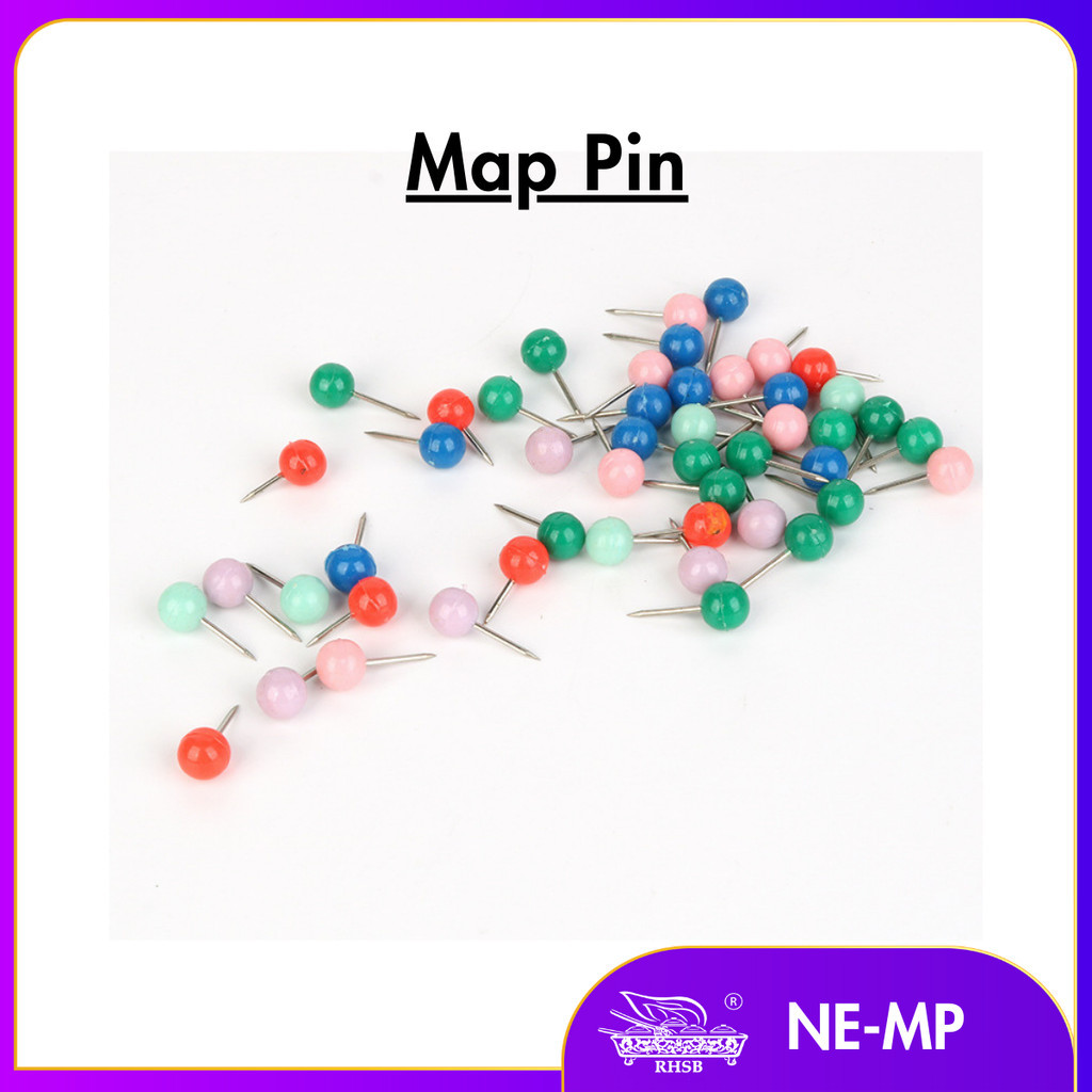 COLOUR MAP PINS / CORK BOARDS / THUMB TACK / BULLETIN BOARD PIN ...