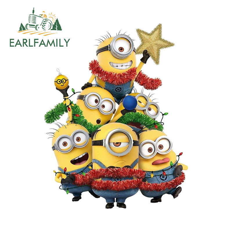 EARLFAMILY 13cm x 10.1cm Minion Christmas Car Stickers Occlusion ...