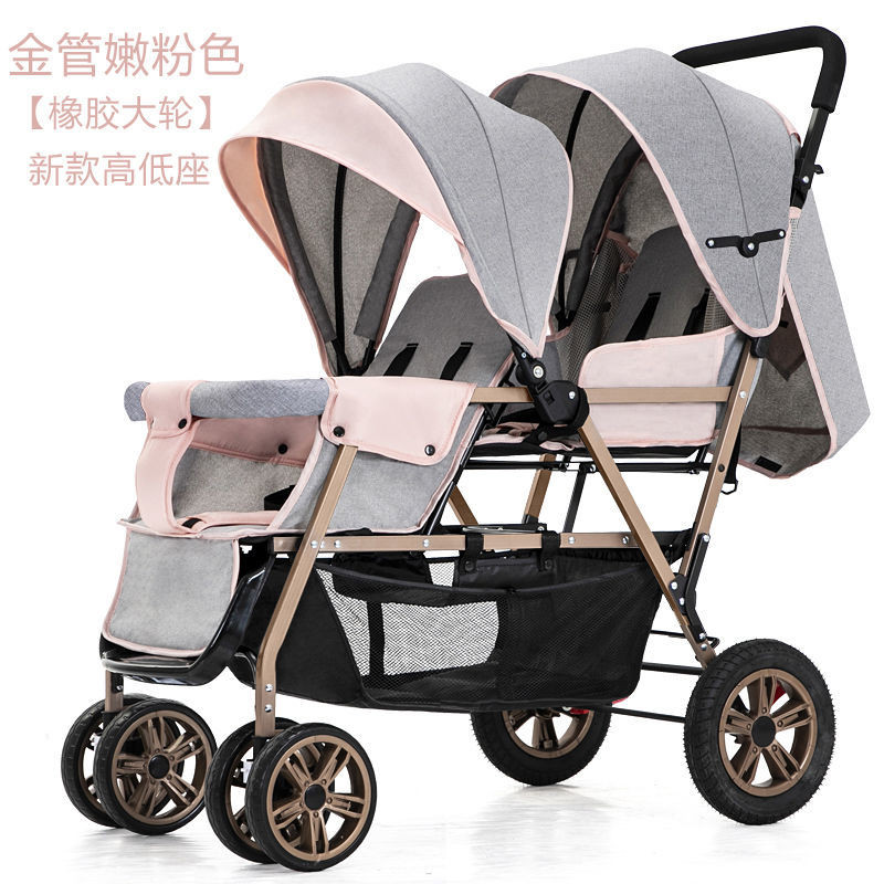 Foldable Twin Stroller Two-Tire Double Stroller Baby Stroller Foldable ...