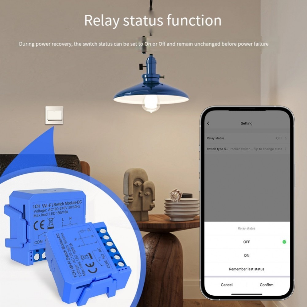 Dry-connect Switch IP20 Rating LED Load Up To 150W Self-recovery Switch ...