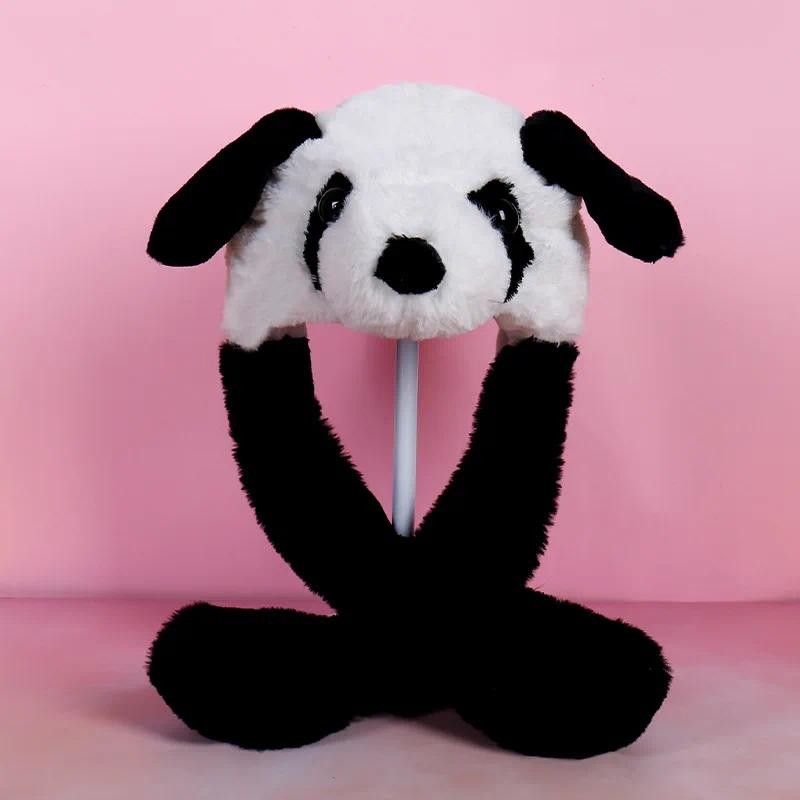 Rabbit Women's Hat Plush Can Moving Bunny Ears Hat with Earflaps Movable Ears Animal Caps ...