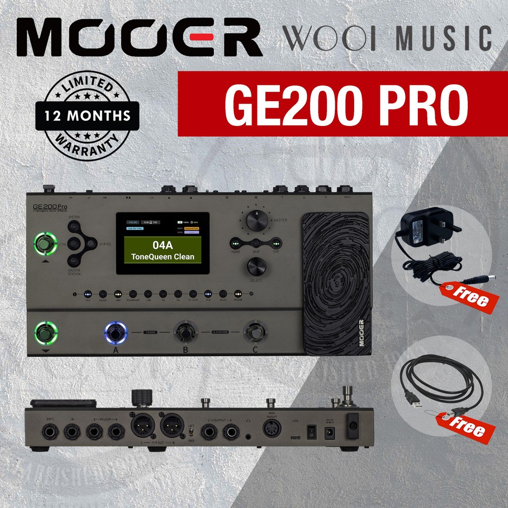 Mooer GE200 PRO Intelligent Guitar Amp Modelling and Multi Effects ...
