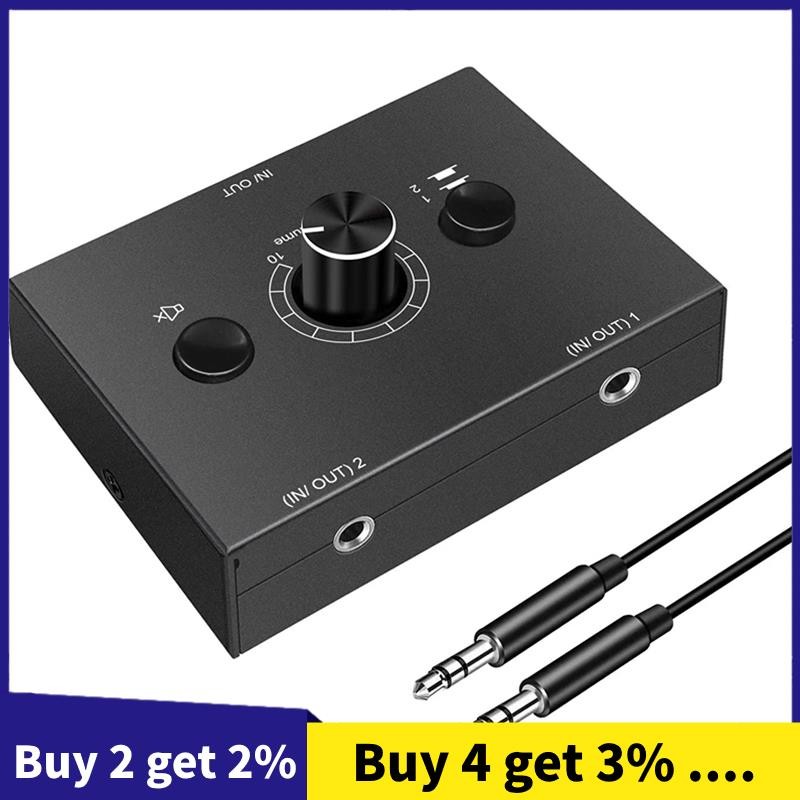 3.5mm Audio Switcher, 2 Input 1 Output/1 Input 2 Output Audio Splitter Switcher, Audio Switcher ...