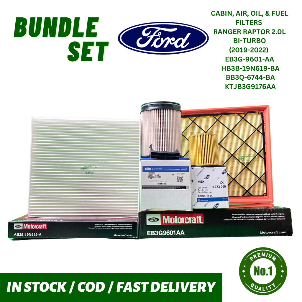 CABIN, AIR, OIL, & FUEL FILTERS for RANGER RAPTOR 2.0L BI-TURBO (2019 ...