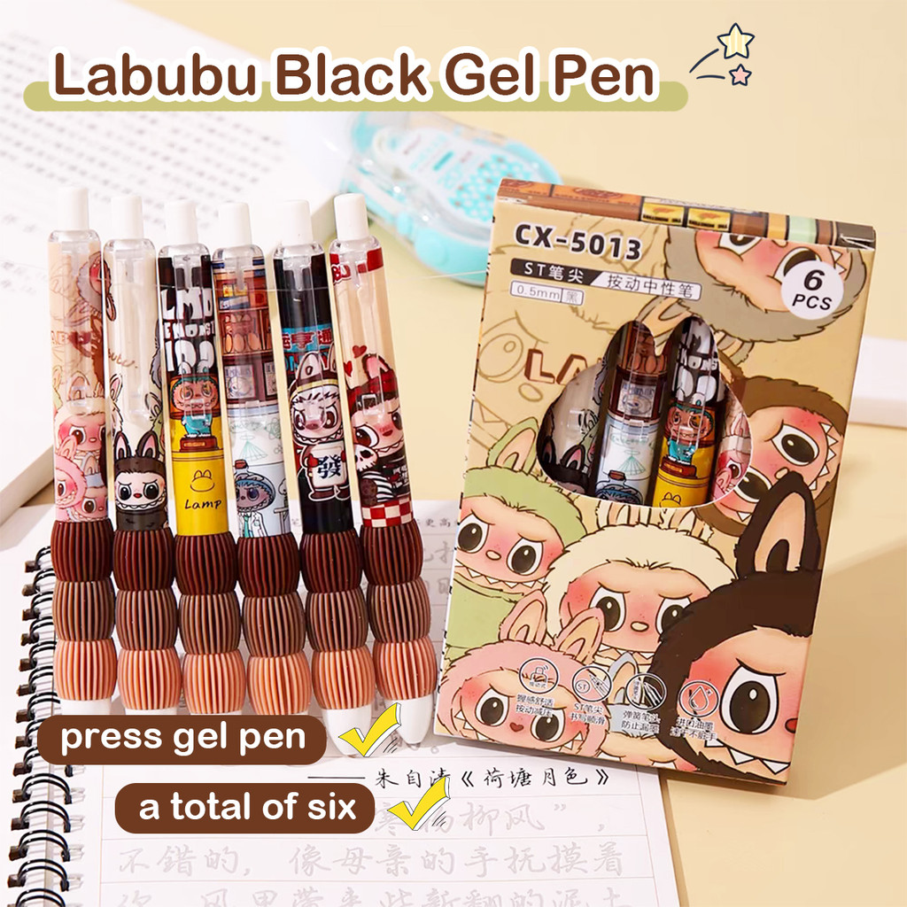 Labubu Press Pen Cartoon Cute Pen New Creative Student Quick Drying ...