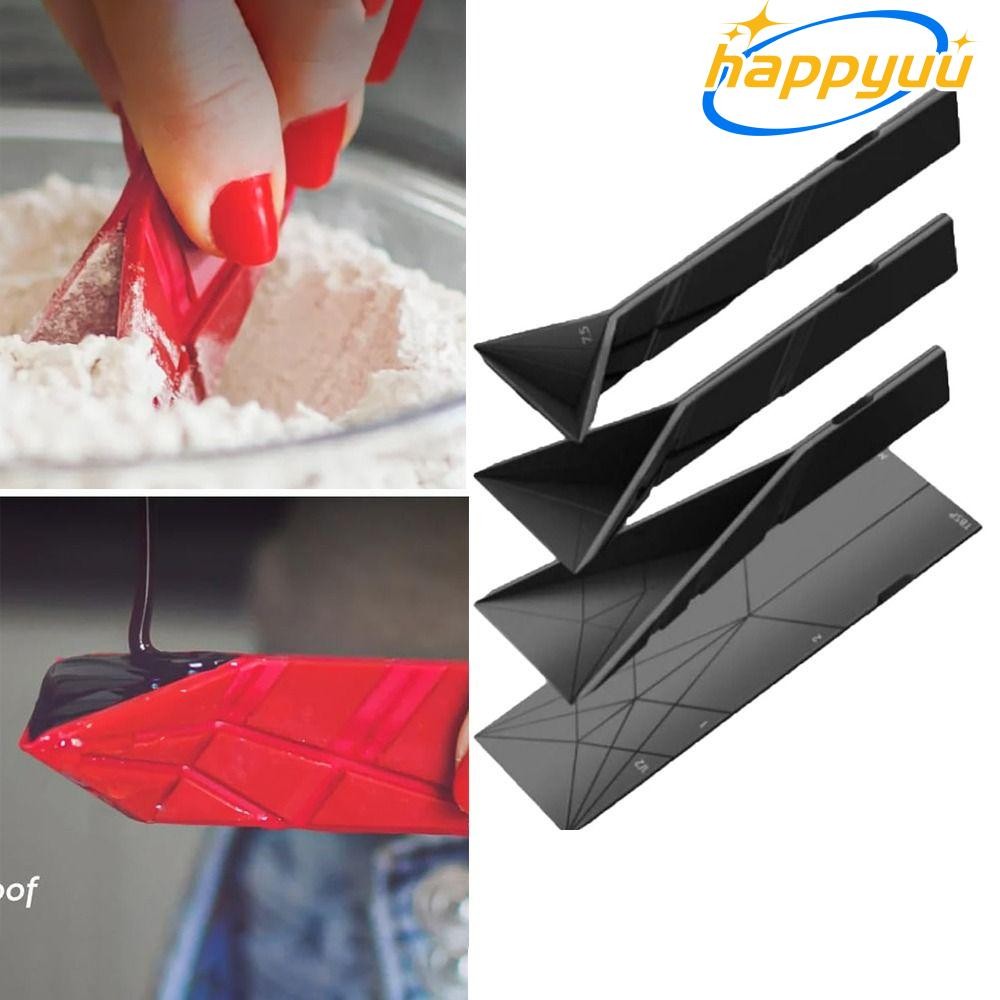 HAPPYUU Flat 3-in-1 Measuring Spoons, Polygons Cooking Baking ...