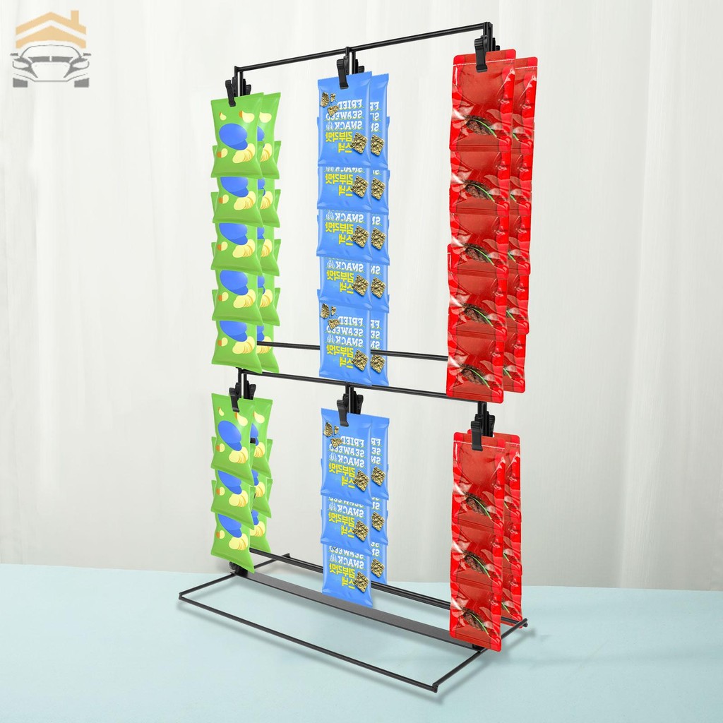Chip Rack Display Stand Iron Chip Display Rack with 48 Clips Foldable ...