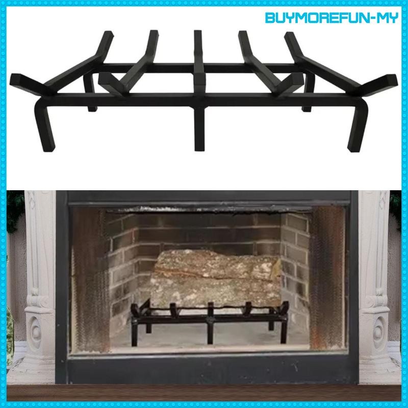 [BuymorefunMY] Firewood Rack Black Outdoor Heavy Duty Metal Firewood ...