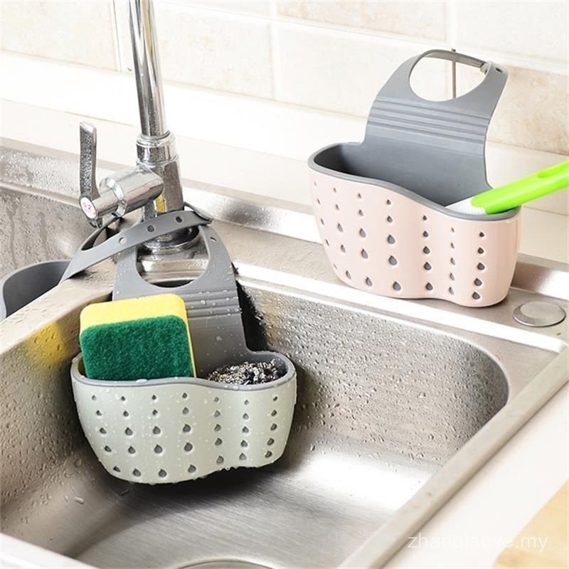 Shelf Sponge Snap-On Drain Hanging Bag Sink Faucet Drain Kitchen ...