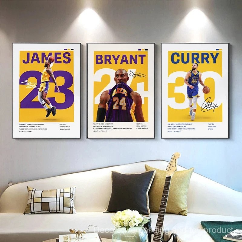 Famous Basketball Player Sports Posters and Prints Canvas Printing ...
