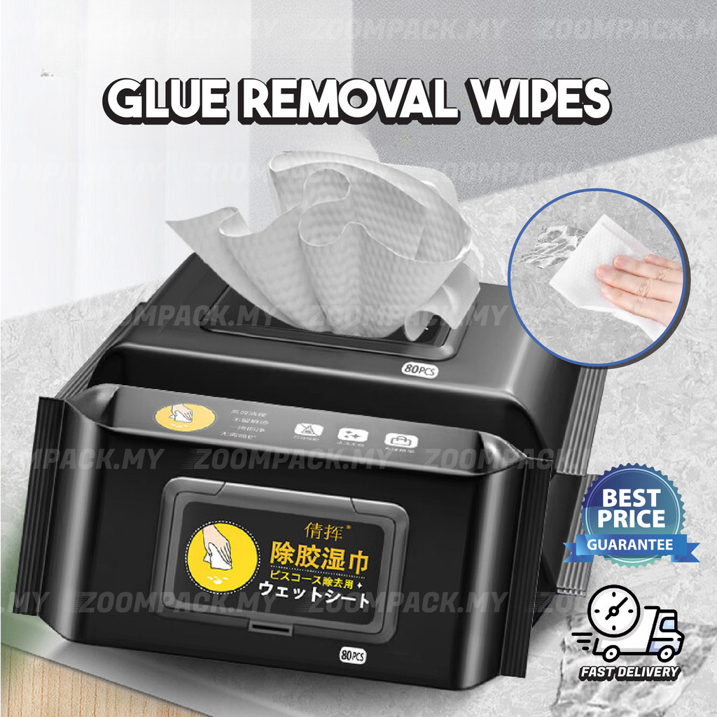ZoomPack 12/36/80PCS Glue Remover Wipes Powerful Sticker Car Stickers ...