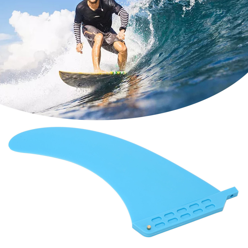[sunjiac] Surf Fin PVC 7.9in Blue Flexible Professional Surfboard Fin For Long Board Upright ...