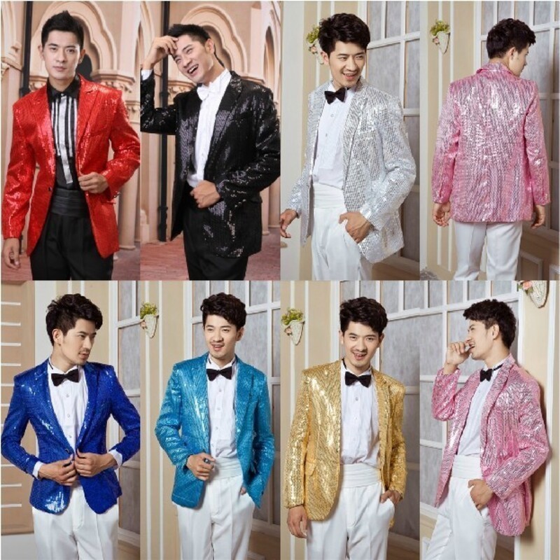 Ready stock 2025Performance Costume Sequin Suit Top Stage Chorus Men's ...