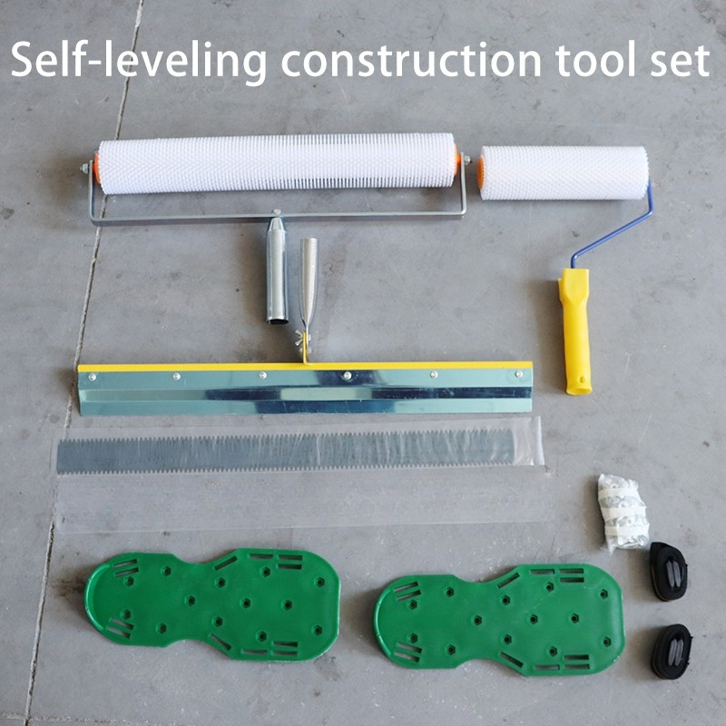 Cement Self-leveling Tool Set, Epoxy Floor Coating Roller with Self ...