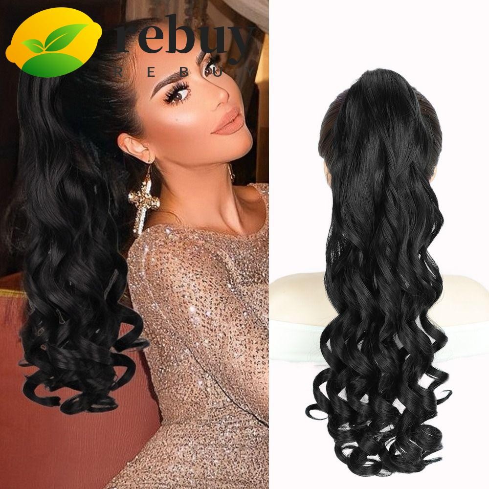 REBUY Claw Clip Ponytail Wig, Ponytail Extension Clip in Long Wavy ...