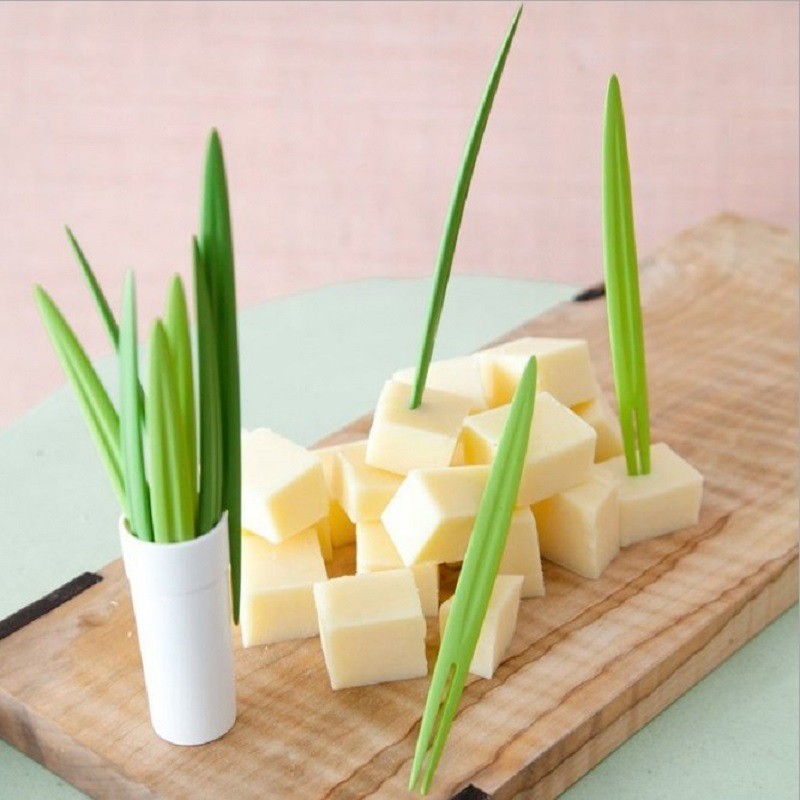 Garpu buah bentuk hijau daun bambu baru, garpu buah bentuk hijau daun ...