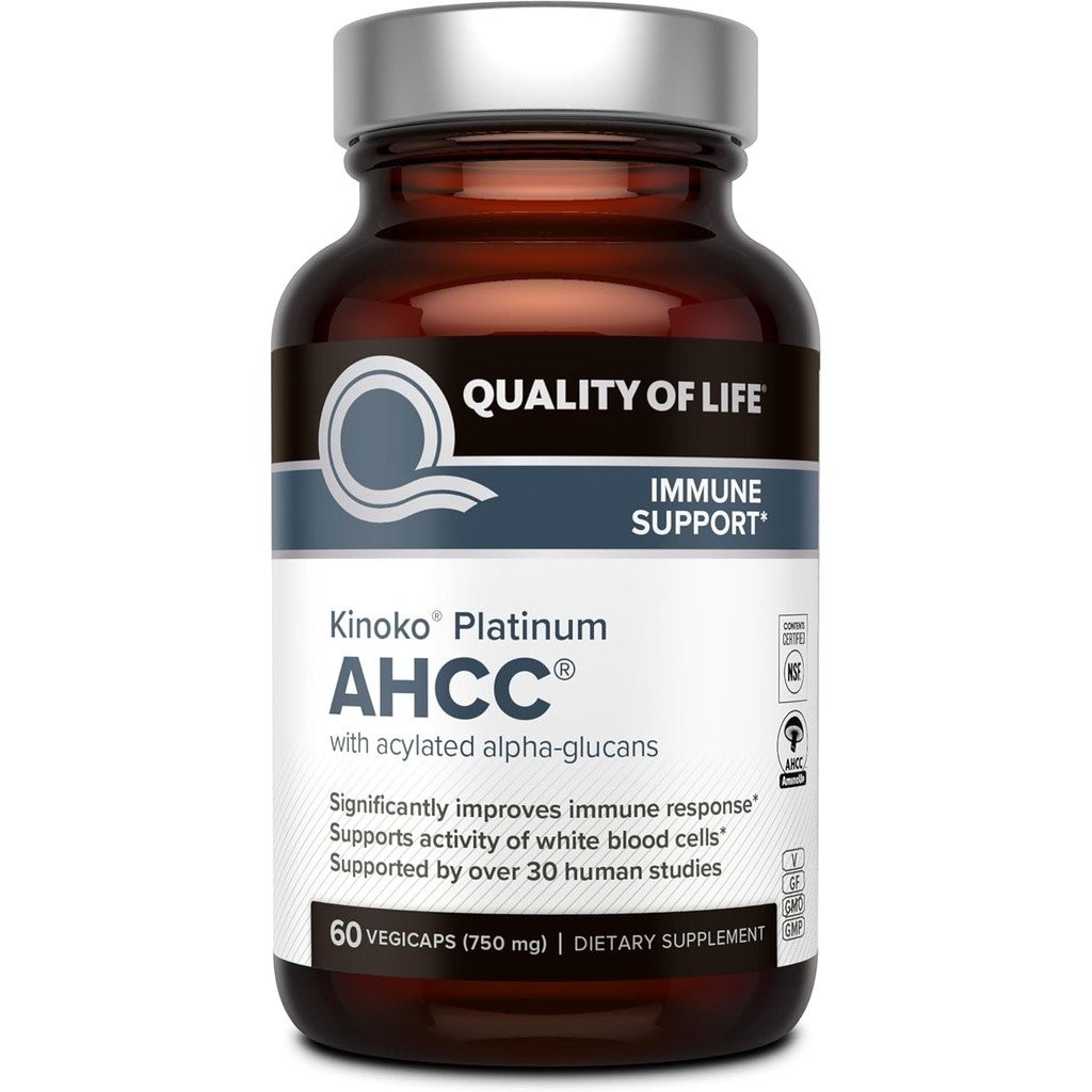 Quality of Life Premium Kinoko Platinum AHCC Herbal Supplement, 750mg ...