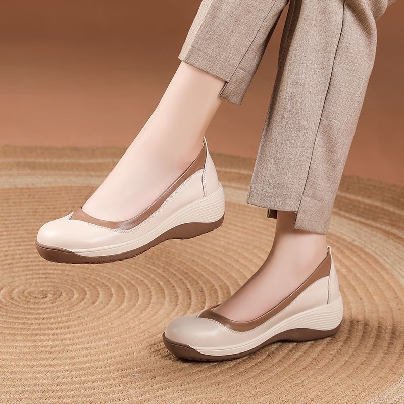 【Ready Stock & COD】 Retro Round Toe Thick-Soled Color Matching 2025 New ...