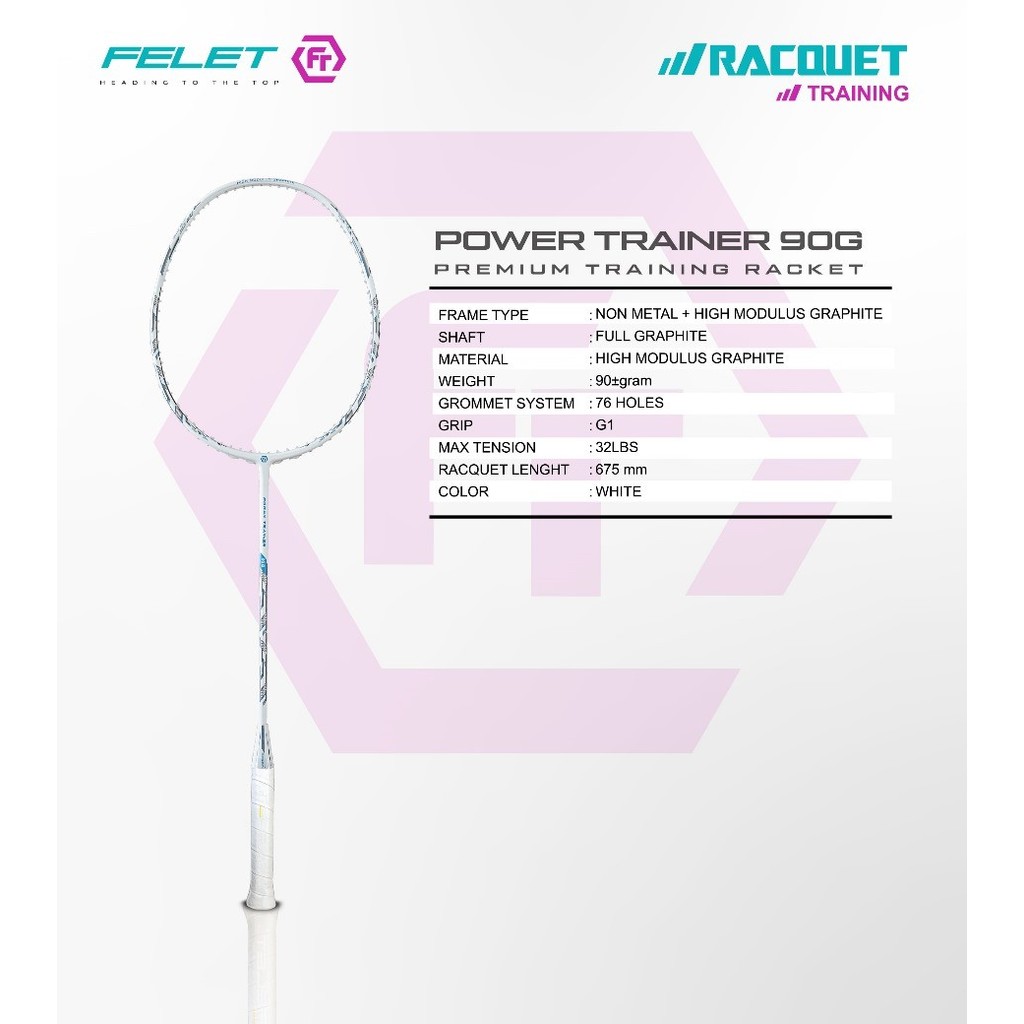FELET RACKET POWER TRAINER 90gram/100gram/110gram Badminton Racket 100% ...