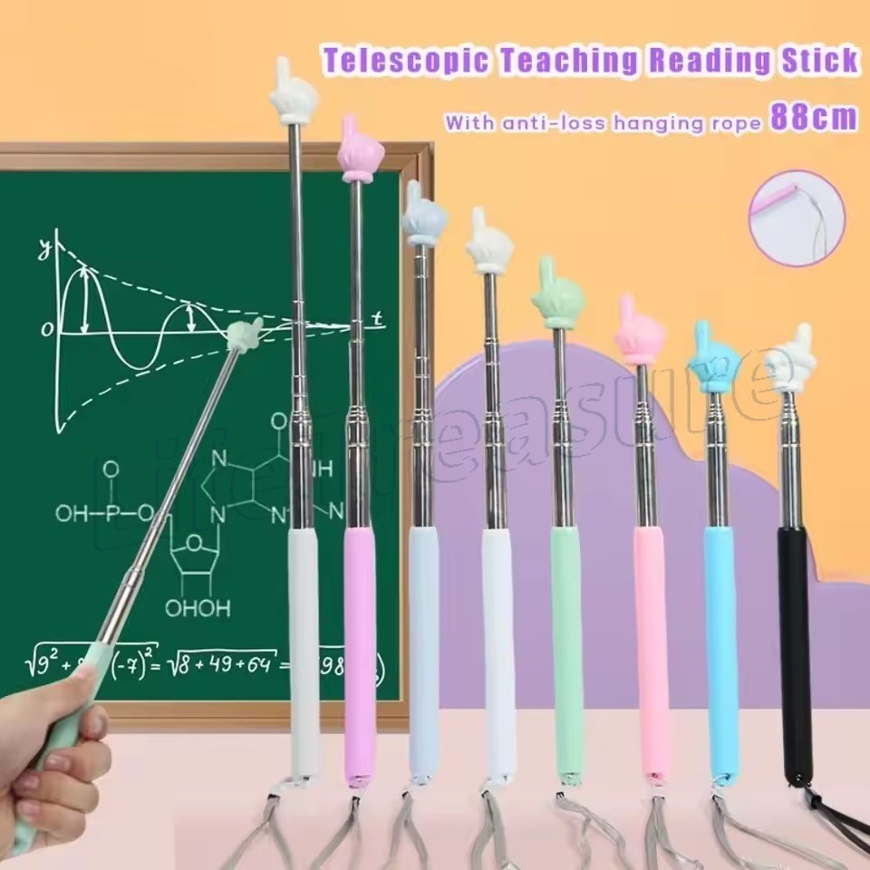 Retractable Teacher Pointer Stick - For Kids Reading - Stainless Steel ...