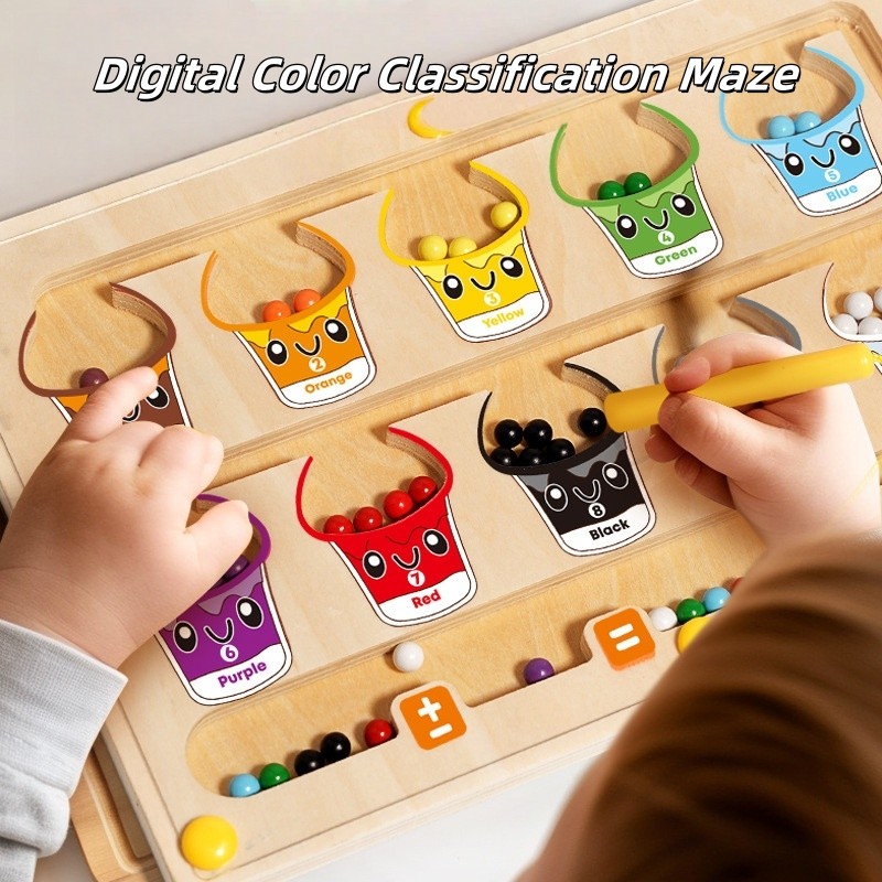 Magnetic Colour and Number Matching Maze/Montessori Sorting Game ...