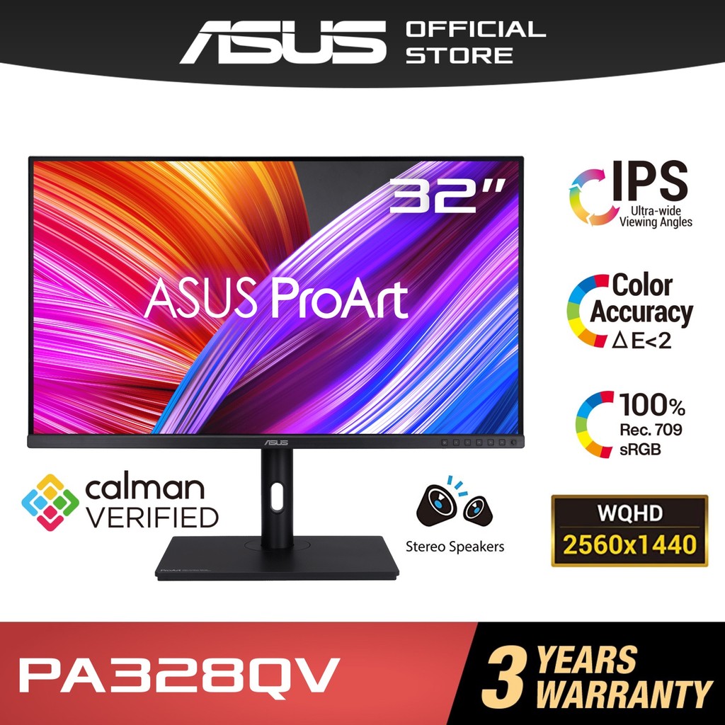 ASUS PA328QV 32" ProArt Display Professional Monitor 2K QHD 75Hz IPS ...