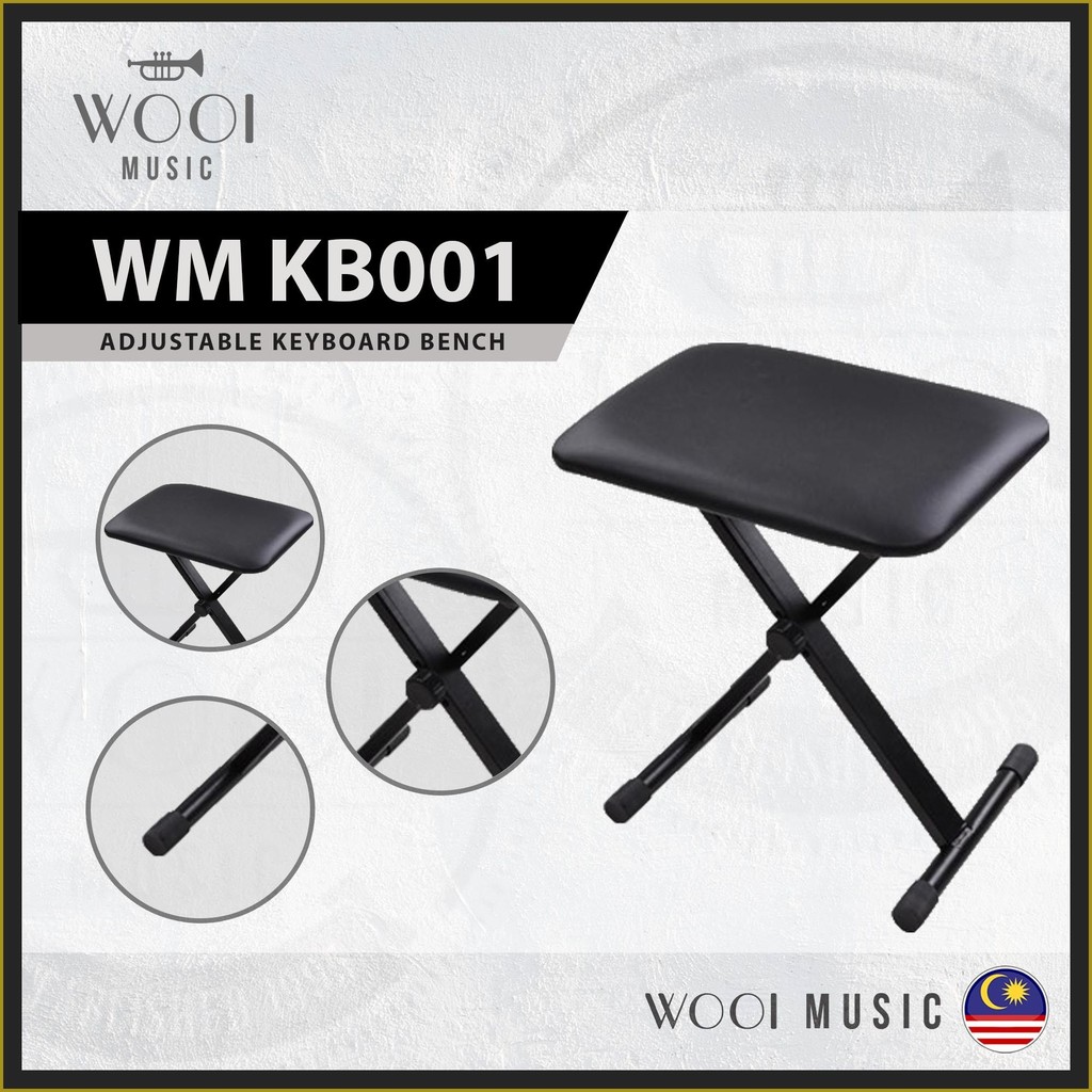 Wooi Music Keyboard Bench Adjustable KB001 (Piano Bench) (Stool ...